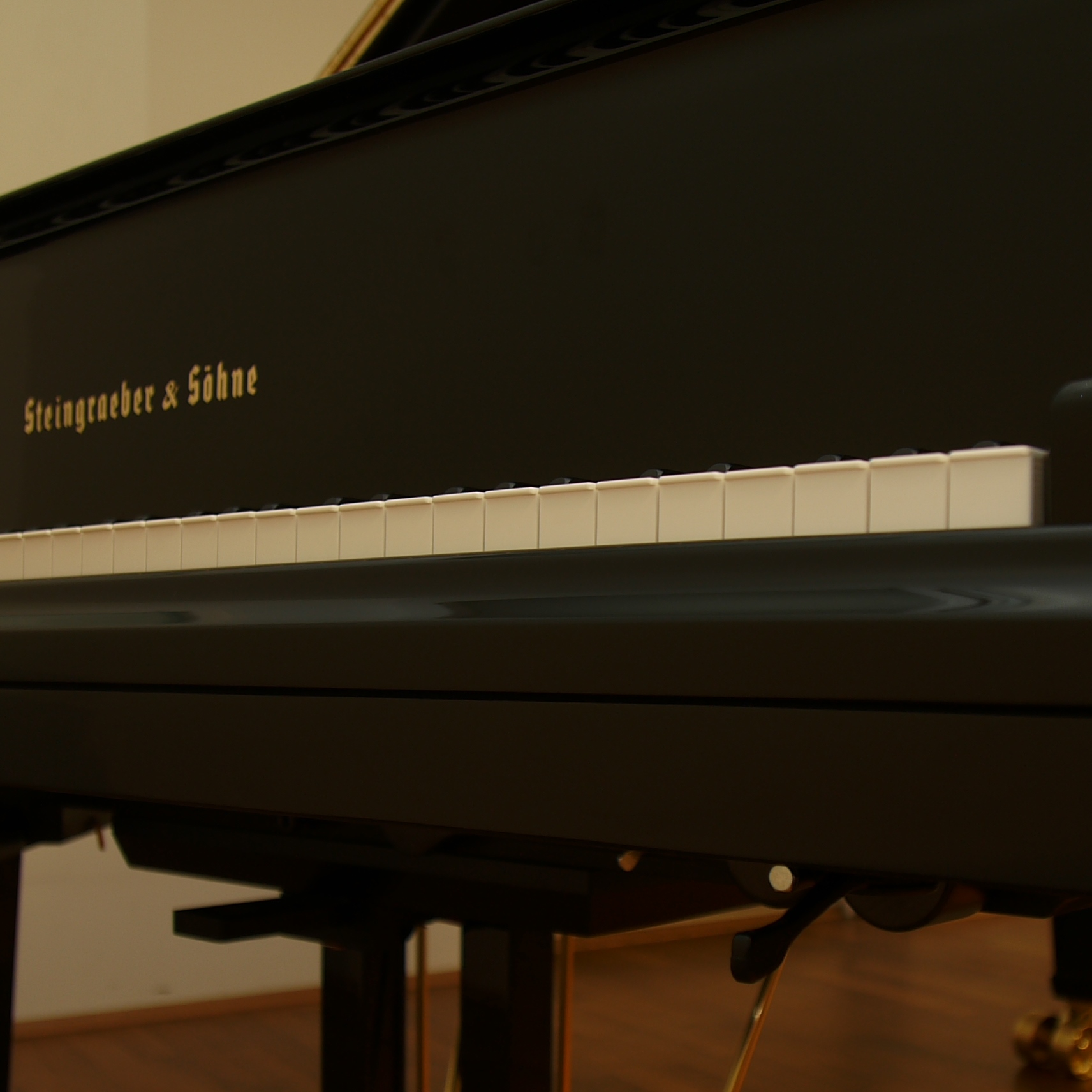 Mozart Rail - Key depth in grand pianos can be reduced to 8 mm